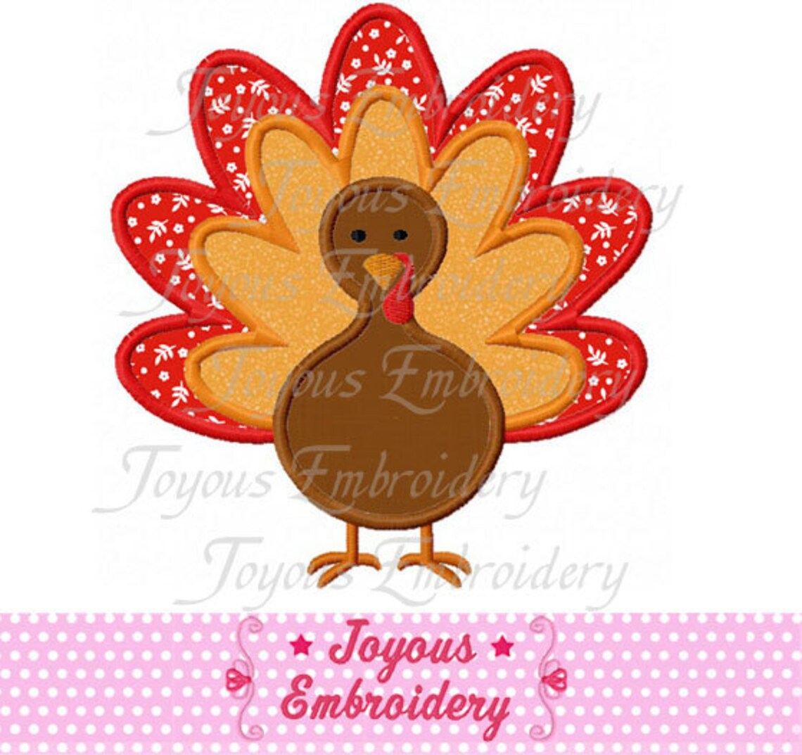 Thanksgiving Turkey Applique Machine Embroidery Design NO:1231 - Etsy