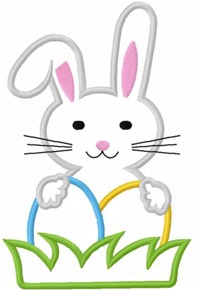 Instant Download Easter Bunny Applique Machine Embroidery - Etsy