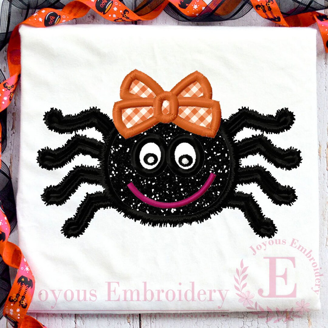 Spider Embroidery Design,halloween Spider Applique Embroidery,spooky ...