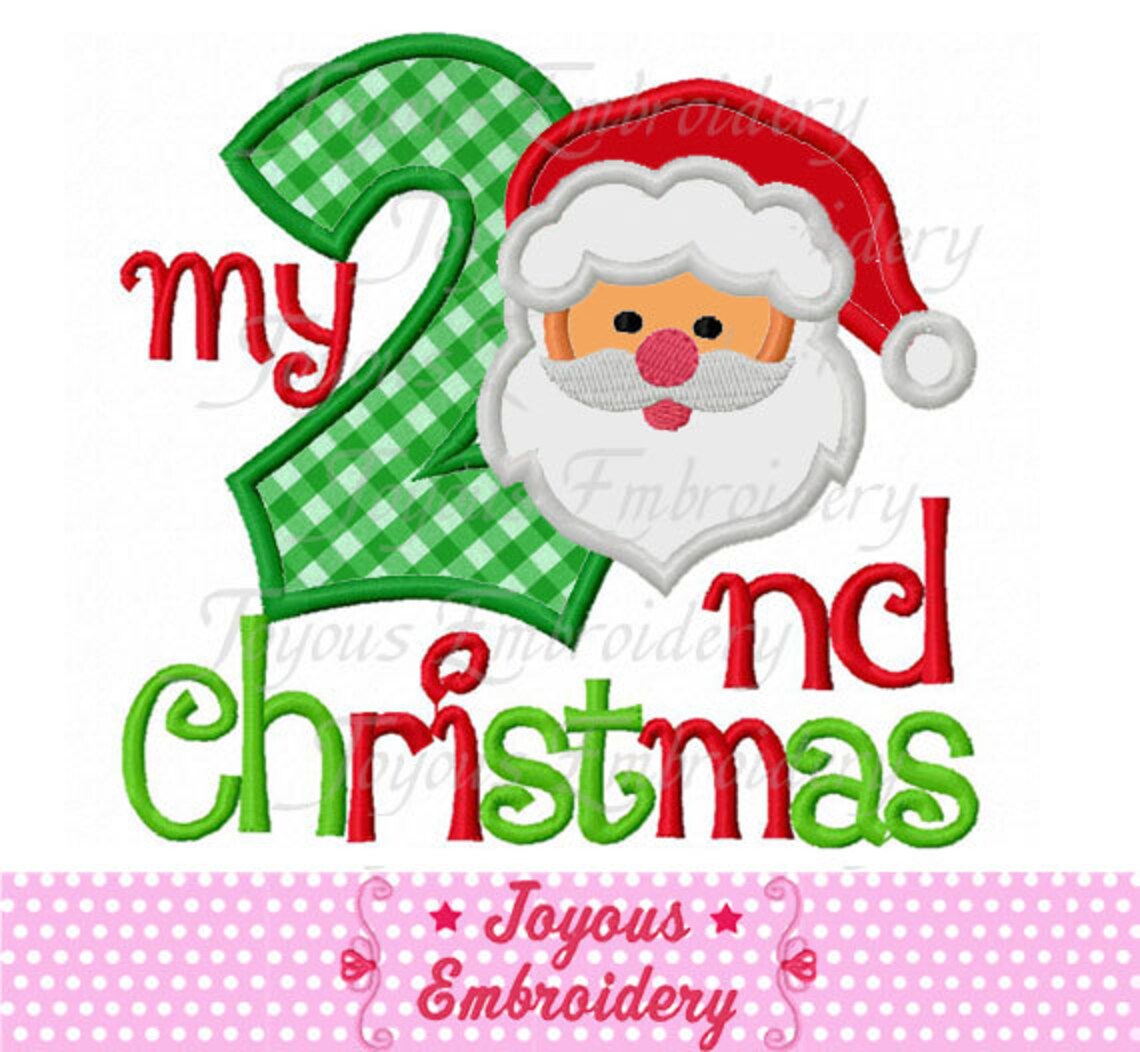 Instant Download My Second/2nd Christmas Santa Claus Applique - Etsy