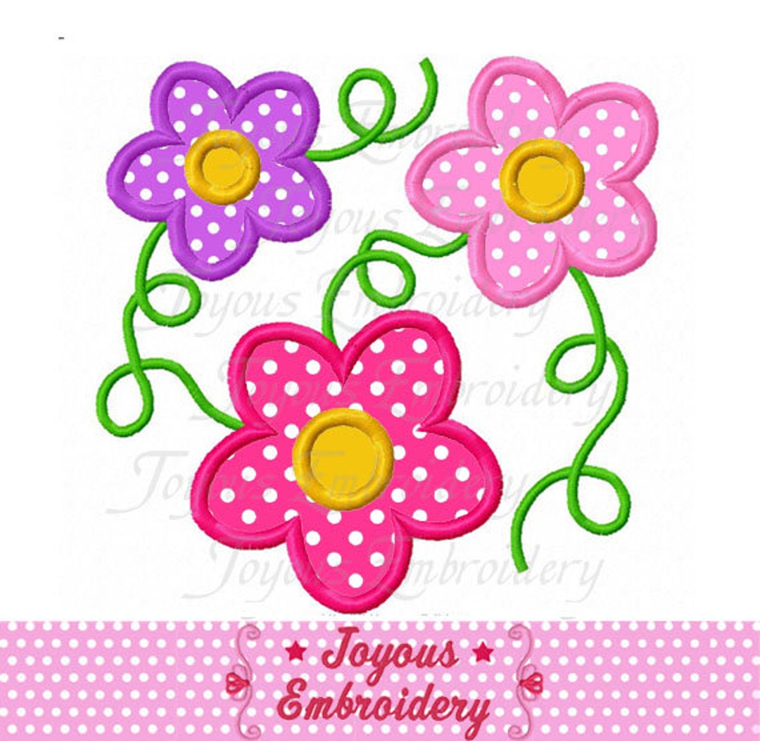 Flower Embroidery,flowers Applique,machine Embroidery Design,instant ...