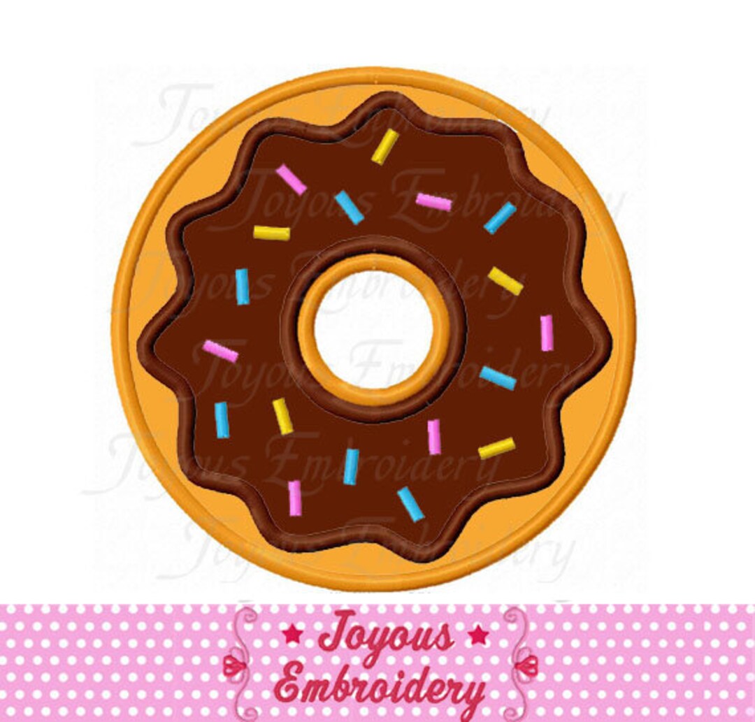 Donut Applique Embroidery Design, Donut Birthday Machine Embroidery ...