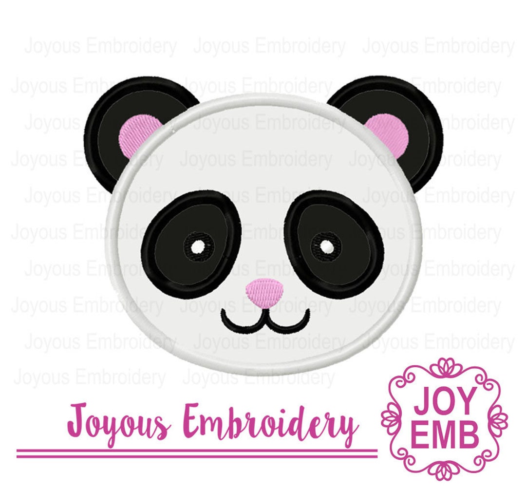 Panda Applique,panda Machine Embroidery,zoo Animal Applique,instant ...