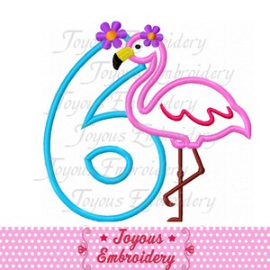 Flamingo Number 6flamingo Appliqueflamingo - Etsy