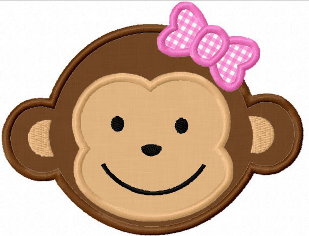 Monkey Applique,monkey Embroidery,monkey Boy and Monkey Girl,applique ...