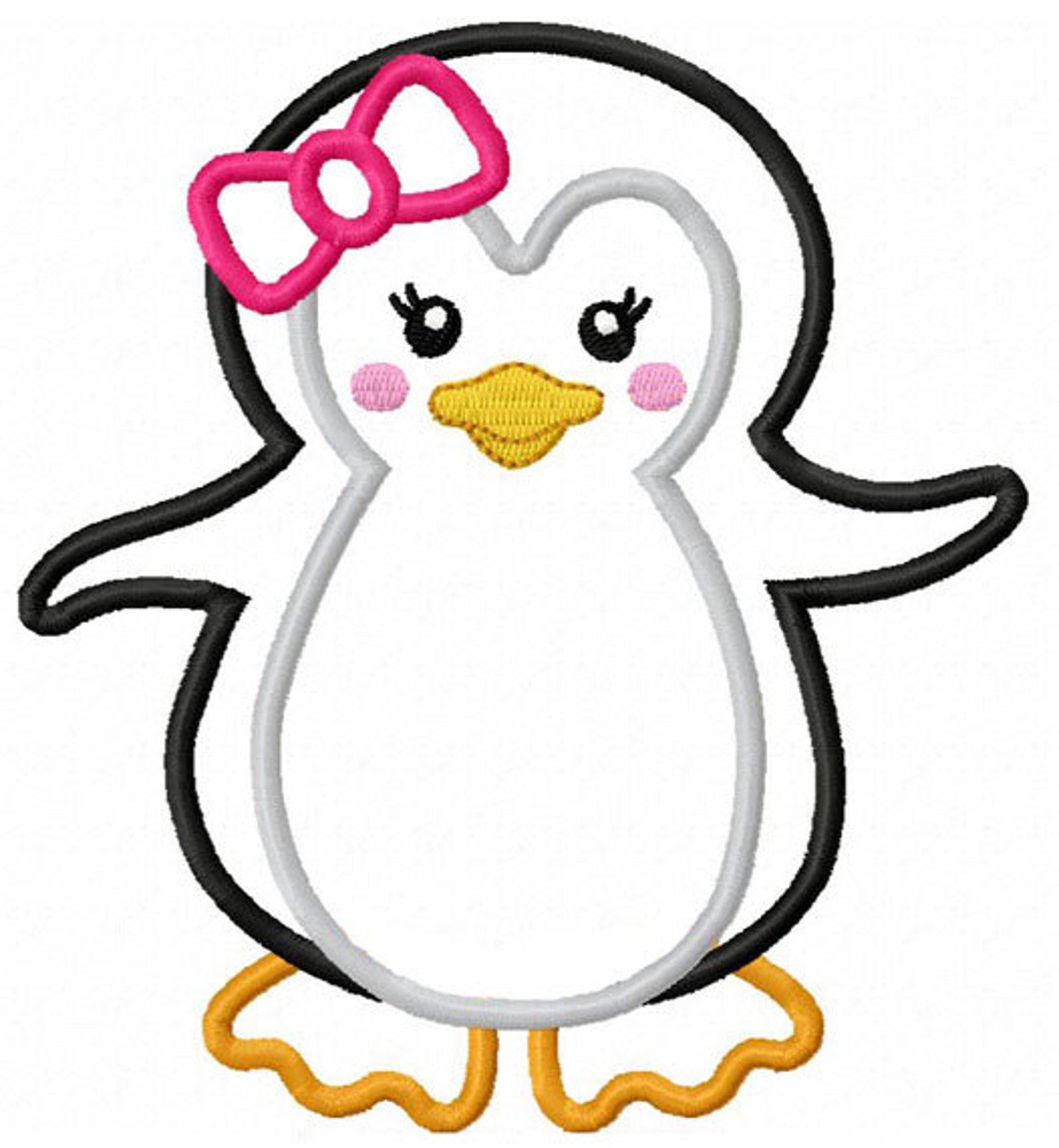 Penguin Applique Machine Embroidery Designgirl Penguin - Etsy