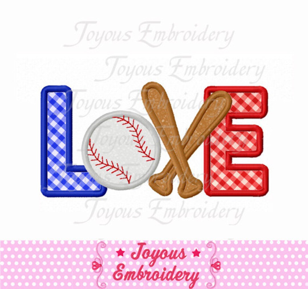 Instant Download Love Baseball Embroidery Applique Design NO:1615 - Etsy