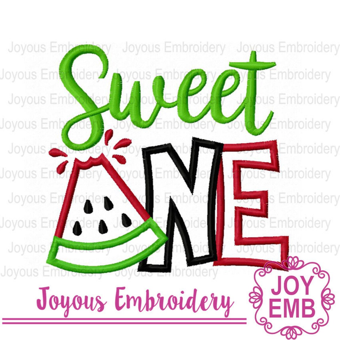 Watermelon Sweet ONE Applique Machine Embroidery Design,watermelon ...