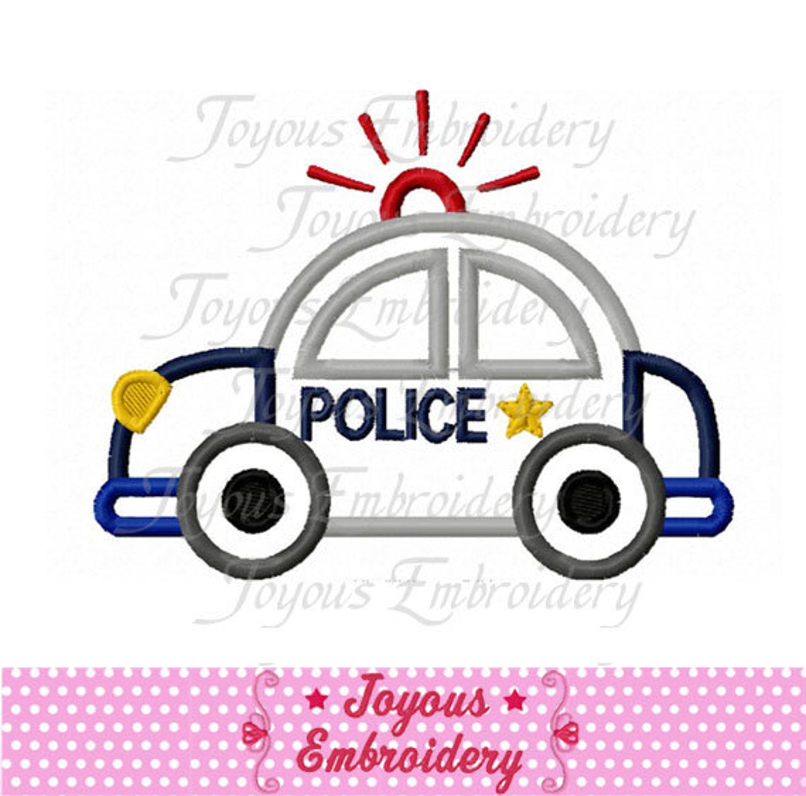 Police Car Applique Machine Embroidery Designbirthday | Etsy
