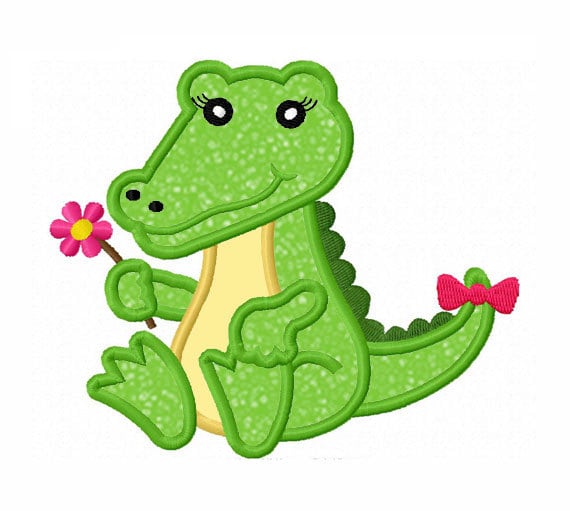 Girls Alligator Cartoon Clip Art