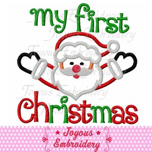Instant Download My First Christmas Santa Claus Embroidery Applique ...