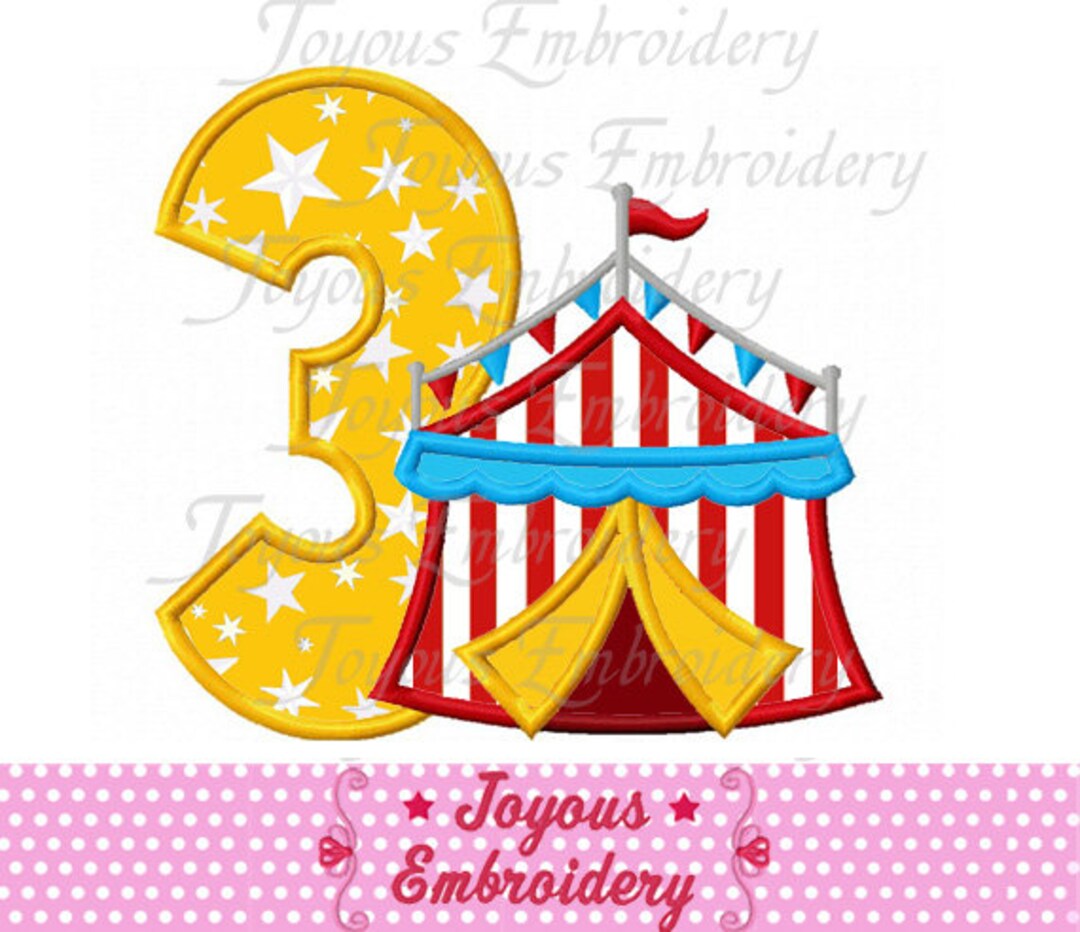 Instant Download Circus Tent Applique Machine Embroidery,circus Numbers ...