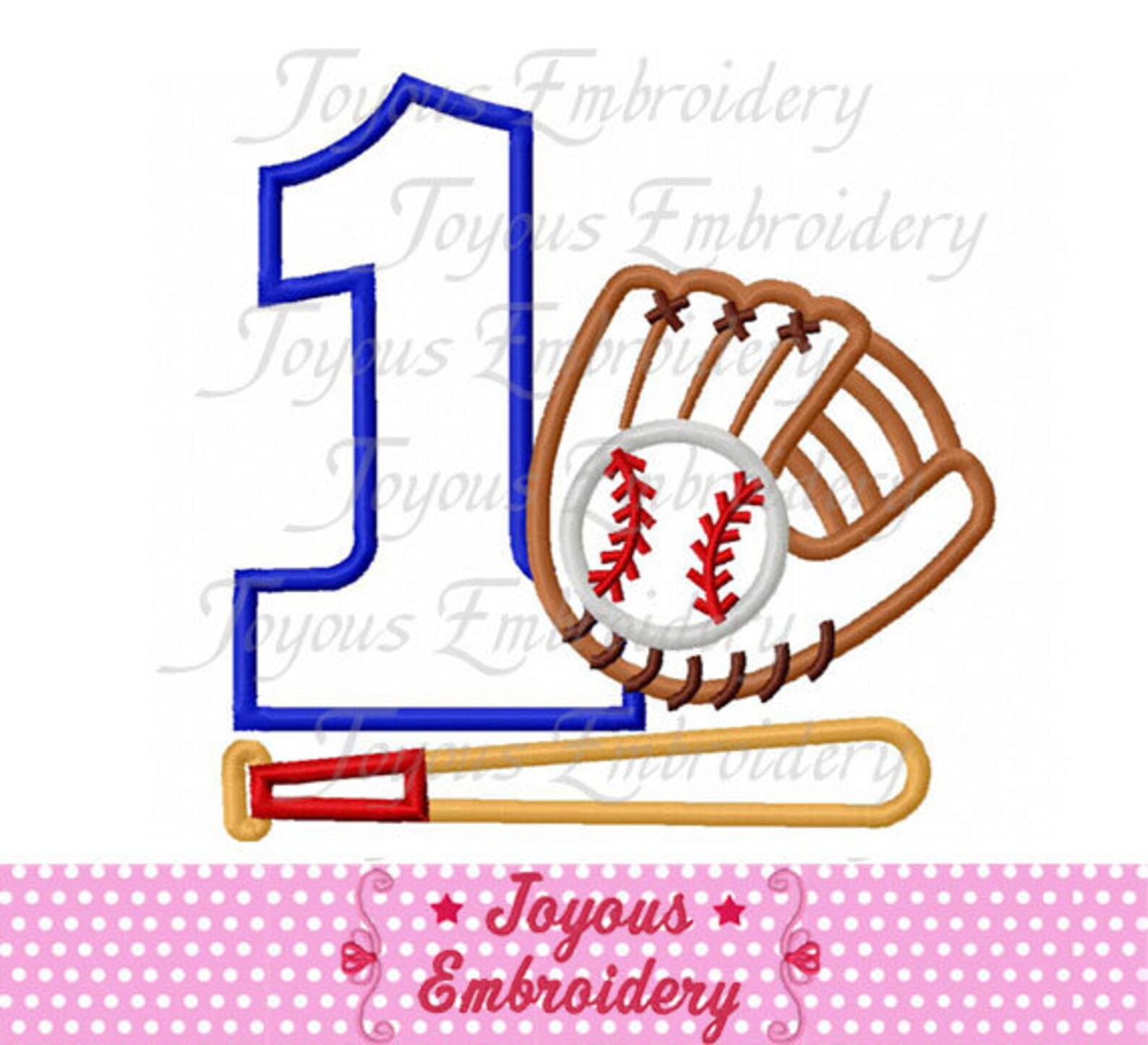 Instant Download Baseball Number 1 Birthday Applique Machine Embroidery ...