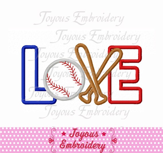Instant Download Love Baseball Embroidery Applique Design - Etsy