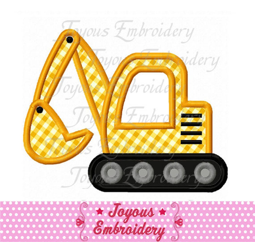 Digger Applique,excavator Applique,excavator Embroidery,boys Shirt ...