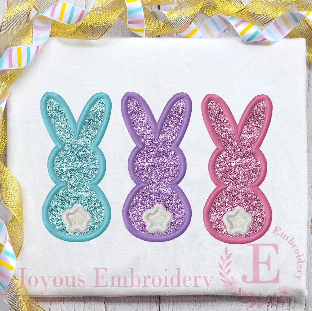 Bunny Peeps Embroidery File-bunny Trio Machine Embroidery-happy Easter ...