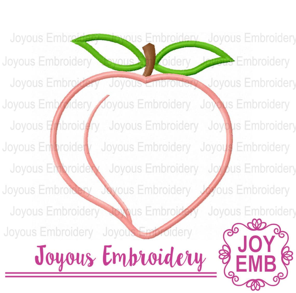 Peach Appliquesweet One Appliquepeach Embroideryfruit - Etsy