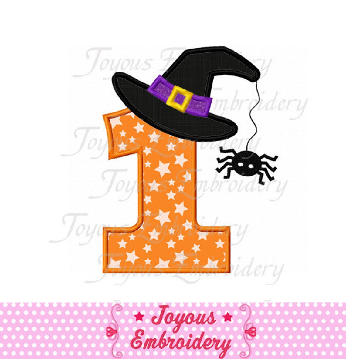 Instant Download Halloween Hat With Number 1 Applique Embroidery Design ...