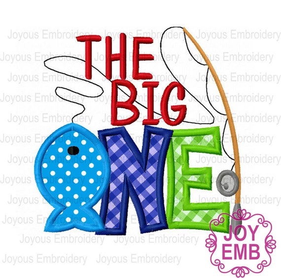 Instant Download Birthday Fishing the Big One Applique Machine - Etsy