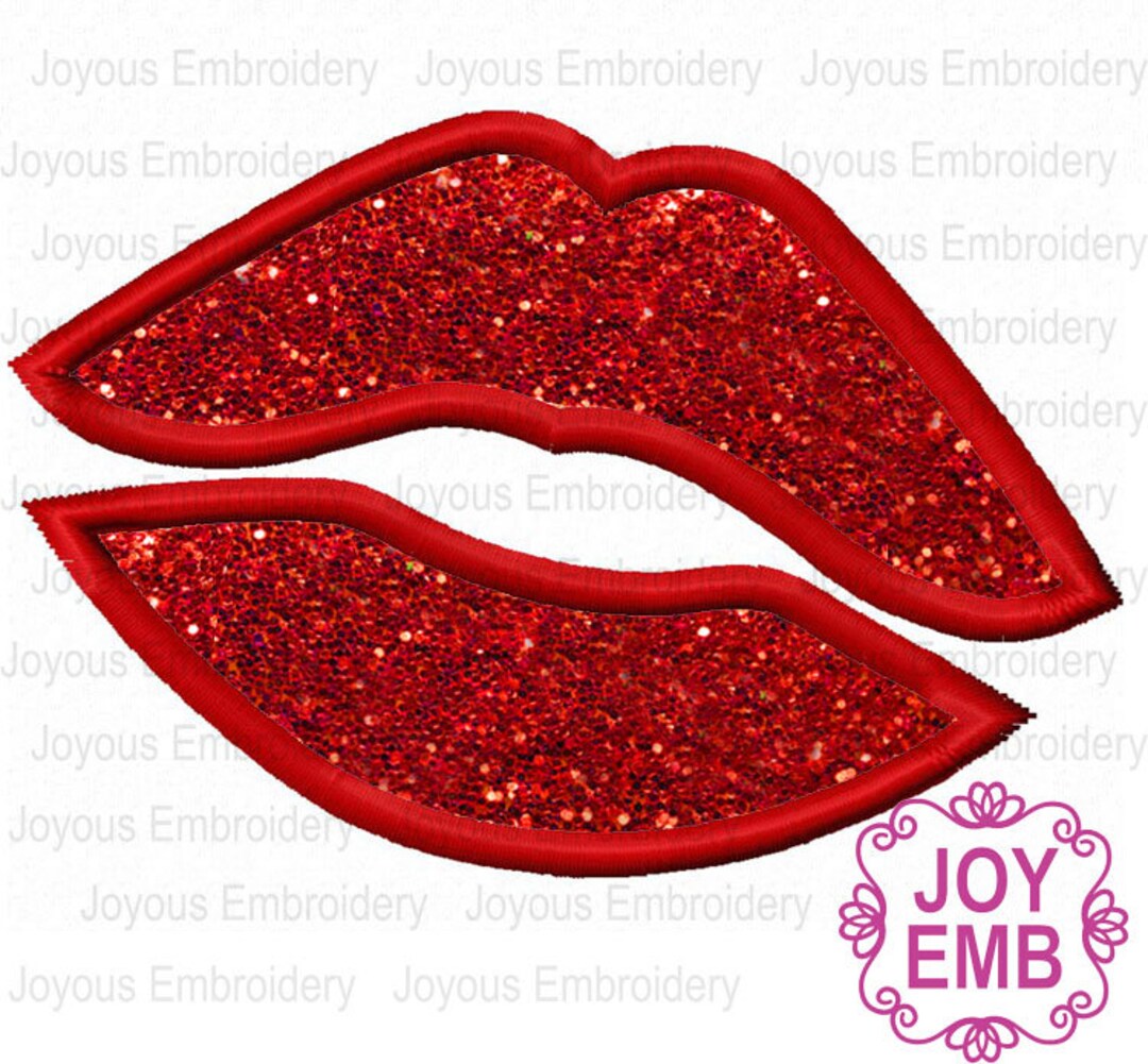 Kiss Applique Embroidery Design,lip Print Embroidery,valentine Kiss ...