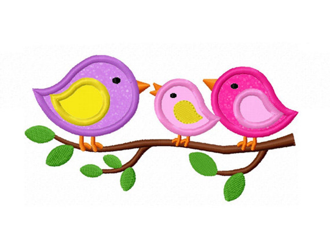 Birds Applique Machine Embroidery Design,bird Embroidery,mommy Applique ...