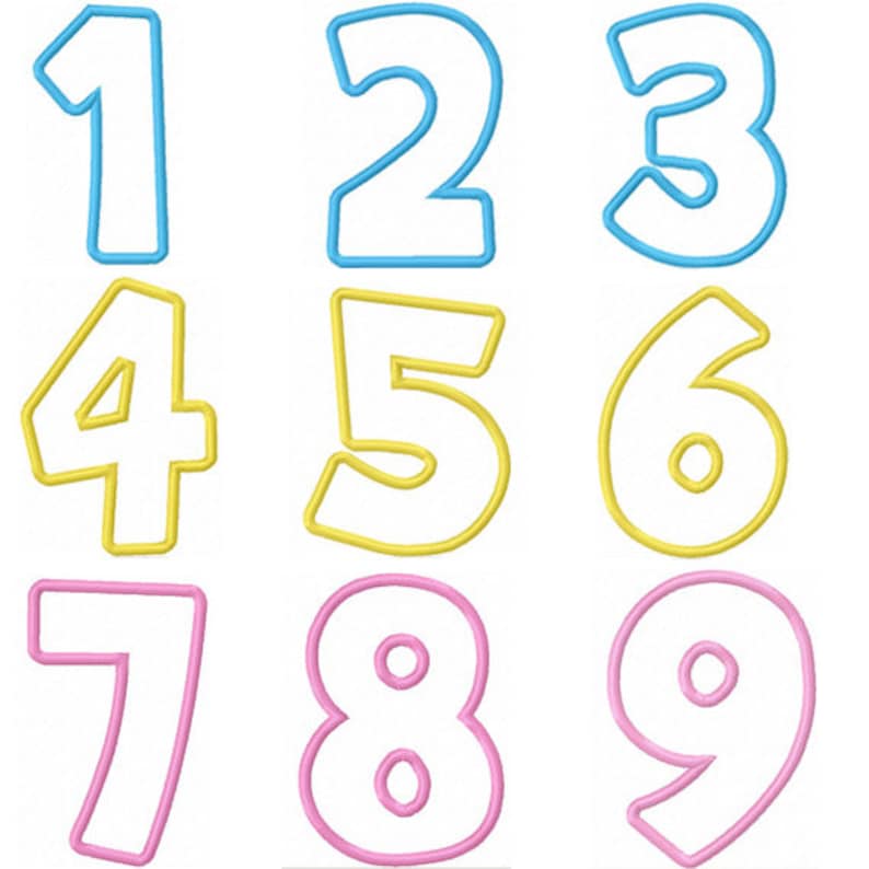 Instant Download Birthday Numbers Applique Machine Embroidery - Etsy