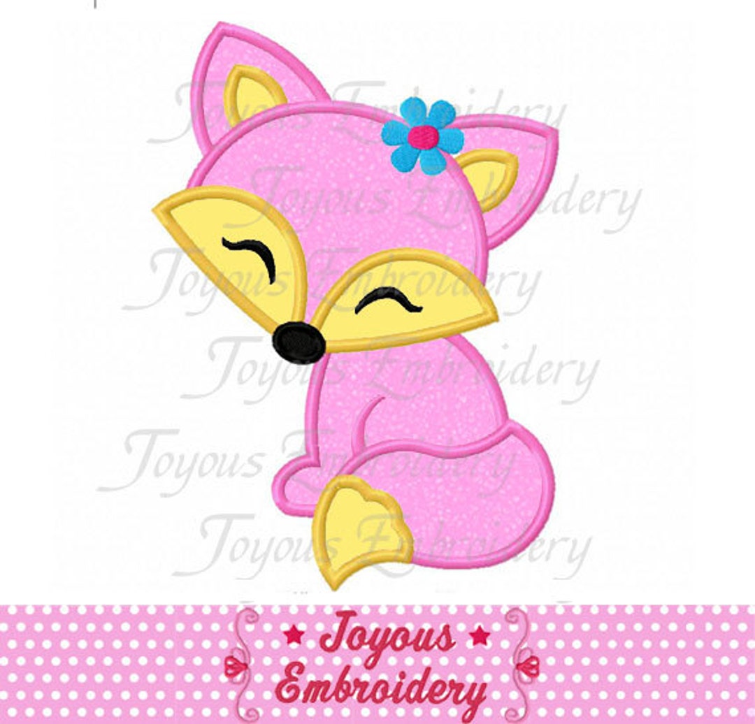 Fox Applique Machine Embroidery Design,fox Embroidery,girl Fox Applique ...