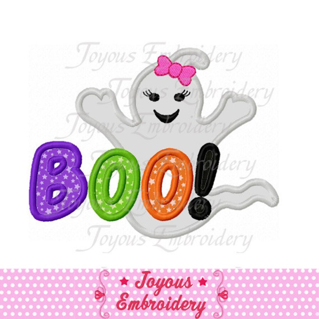 Instant Download Halloween Girl Ghost Boo Embroidery Applique Design NO ...