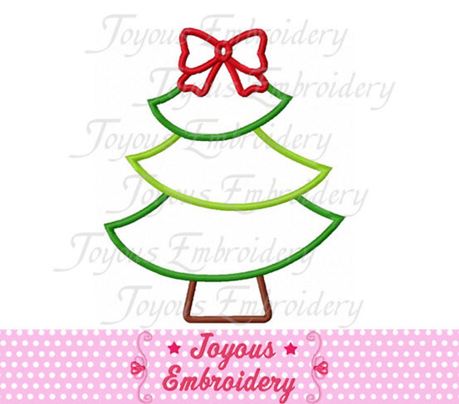 Instant Download Christmas Tree Applique Machine Embroidery | Etsy