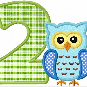 Instant Download Owl Birthday Numbers Applique Machine - Etsy