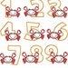 Crab Numbers 1-9 Applique Embroidery Design, Beach Birthday Number Set ...