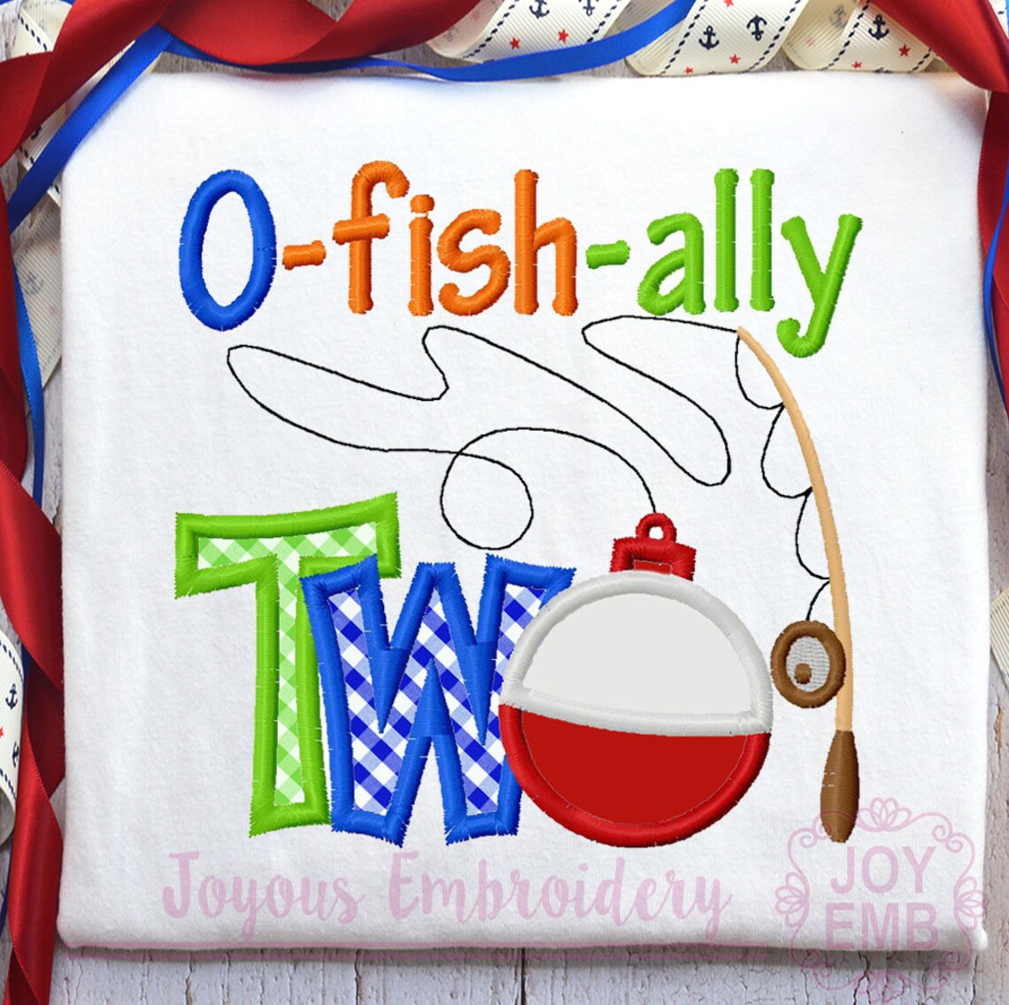 O Fish Ally TWO Appliquesecond Birthday Embroiderybirthday - Etsy