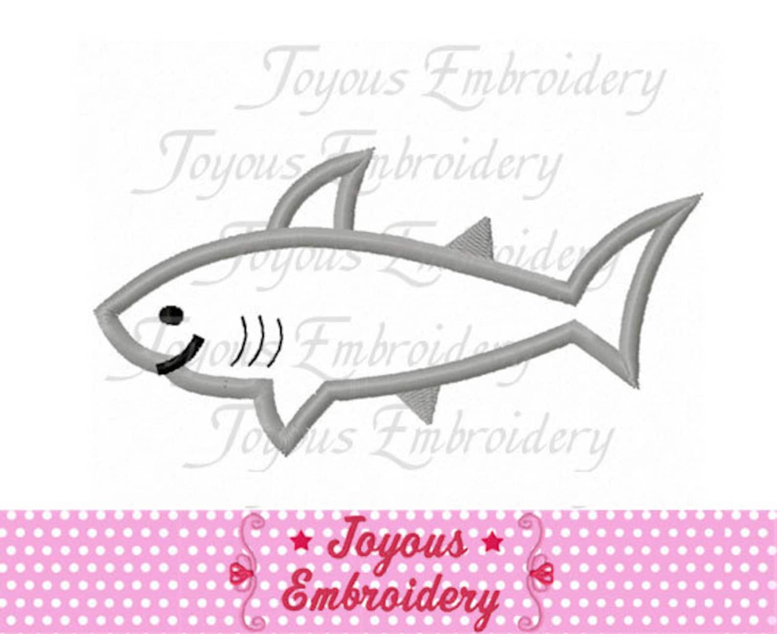 Shark Applique Embroidery Design, Ocean Animal Machine Embroidery File ...