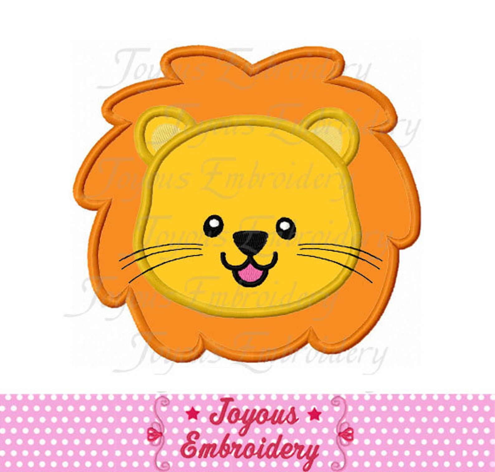 Instant Download Lion Face Applique Machine Embroidery Design NO:2007 ...