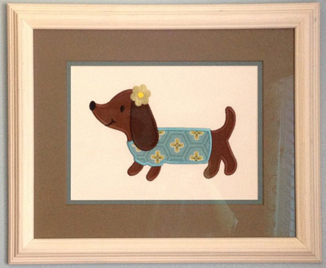 Dachshund Dog Applique Machine Embroidery Designgirl - Etsy