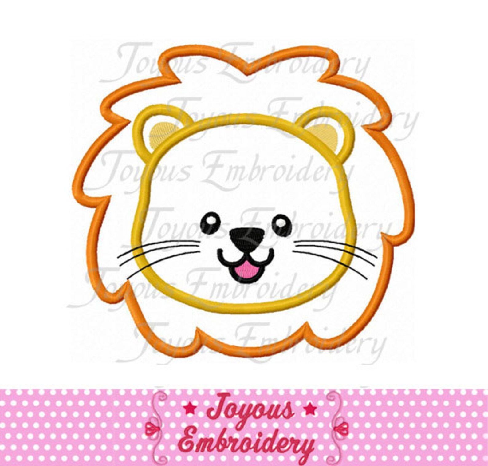 Instant Download Lion Face Applique Machine Embroidery Design NO:2007 ...