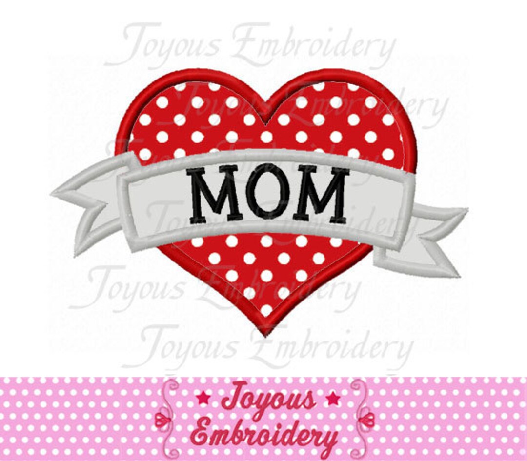 Instant Download Love MOM Applique Embroidery Design NO:2051 - Etsy