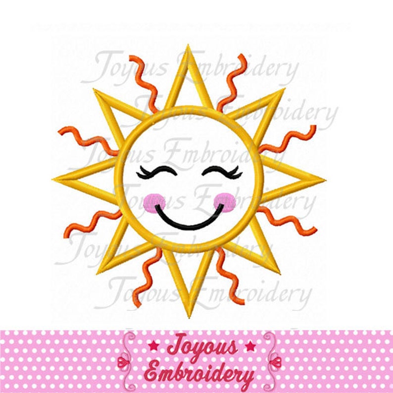 Sun Appliquesunshine Appliquesun Embroidery Designsummer - Etsy