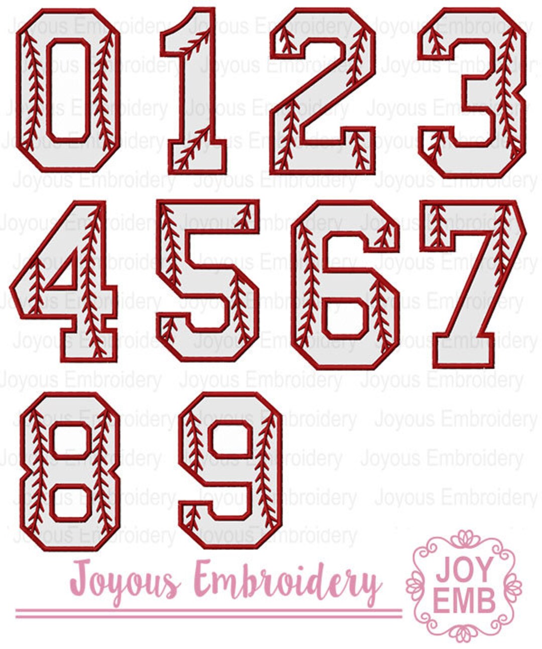 Baseball Numbers Applique,0-9 Numbers Embroidery,baseball Shirt ...