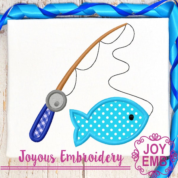 Fishing Applique - Etsy