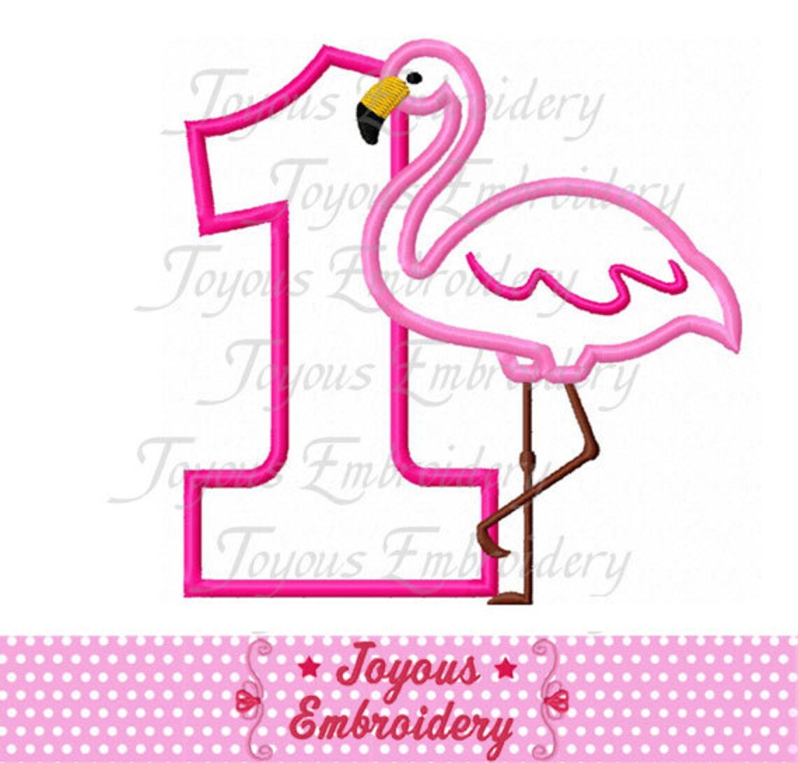 Instant Download Flamingo Number 1 Applique Embroidery Design - Etsy