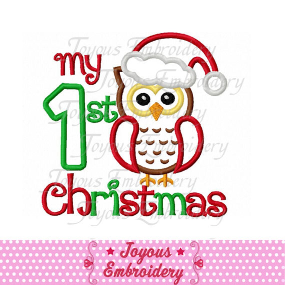 Instant Download My 1st Christmas Owl Applique Embroidery Design NO ...