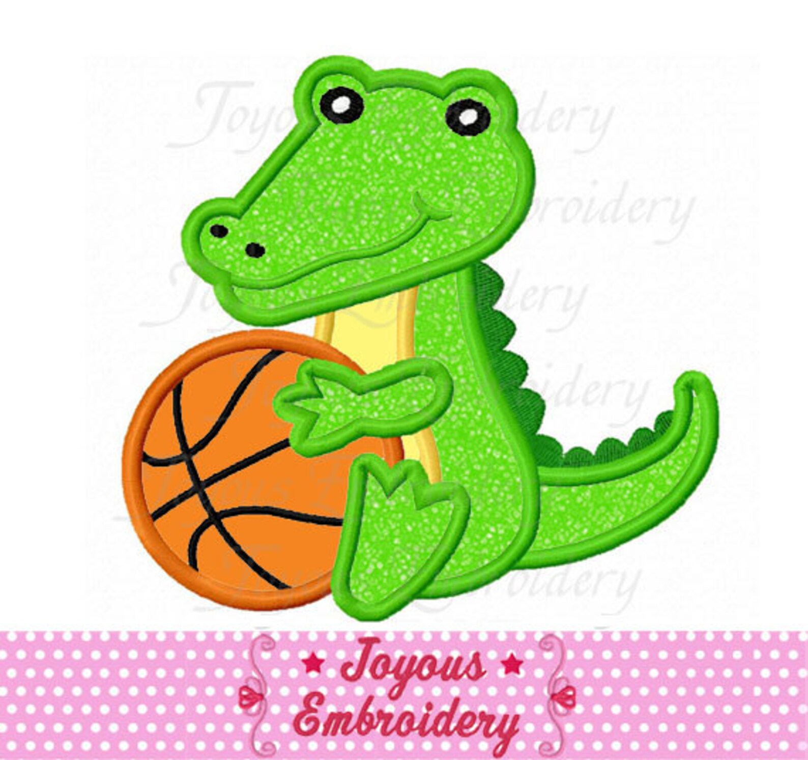 Alligator With Basketball Appliquemachine Embroidery | Etsy