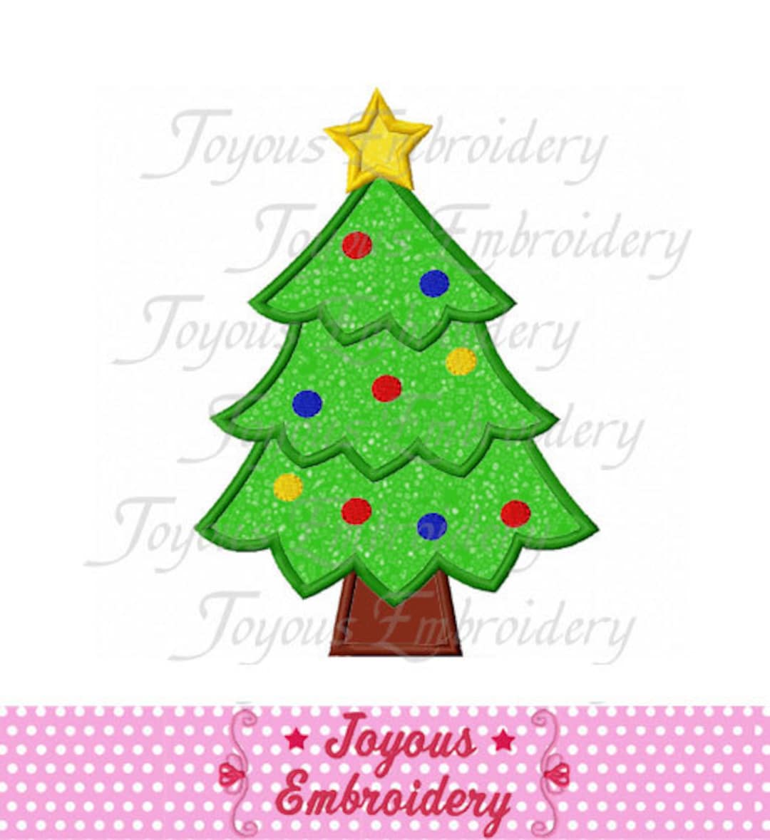 Christmas Tree Applique,christmas Embroidery Design,machine Embroidery ...