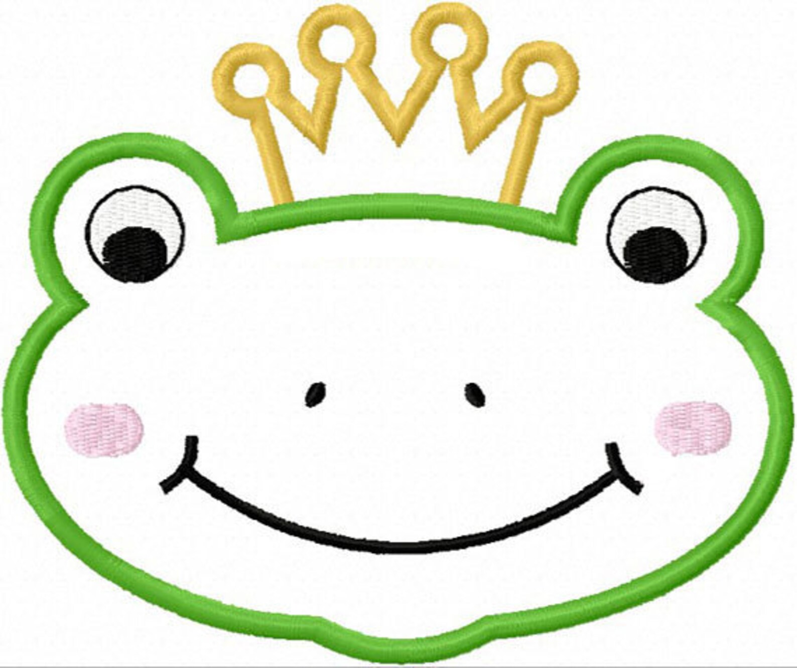 Frog Applique Machine Embroidery Designfrog Prince Applique - Etsy