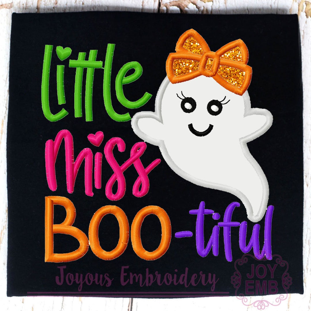 Little Miss Boo Tiful,girls Halloween,ghost Applique,halloween BOO ...