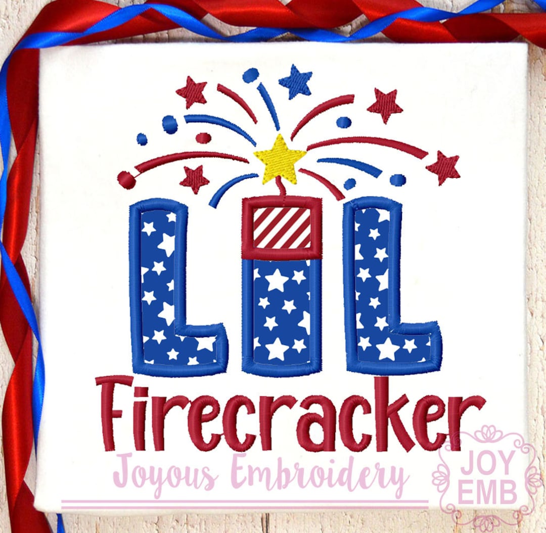 Little Firecracker Applique,4th of July Embroidery,firecraker ...