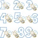 Instant Download Bee Numbers 1-9 Applique Machine Embroidery Design NO ...