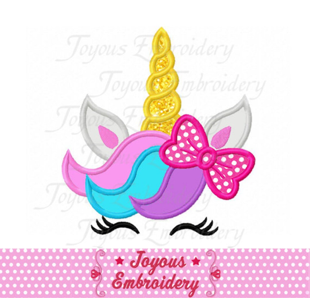 Instant Download Unicorn Face Applique Machine Embroidery Design NO ...