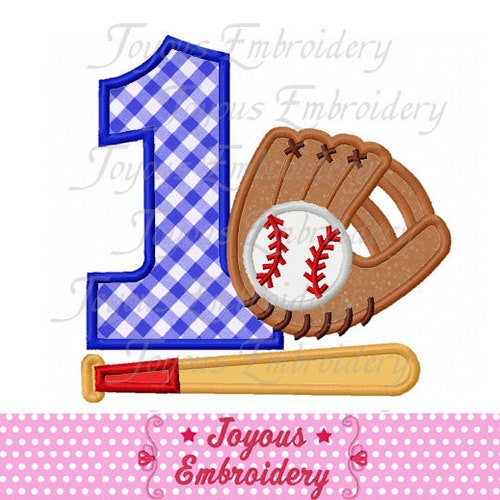 Instant Download Baseball Number 1 Birthday Applique Machine | Etsy